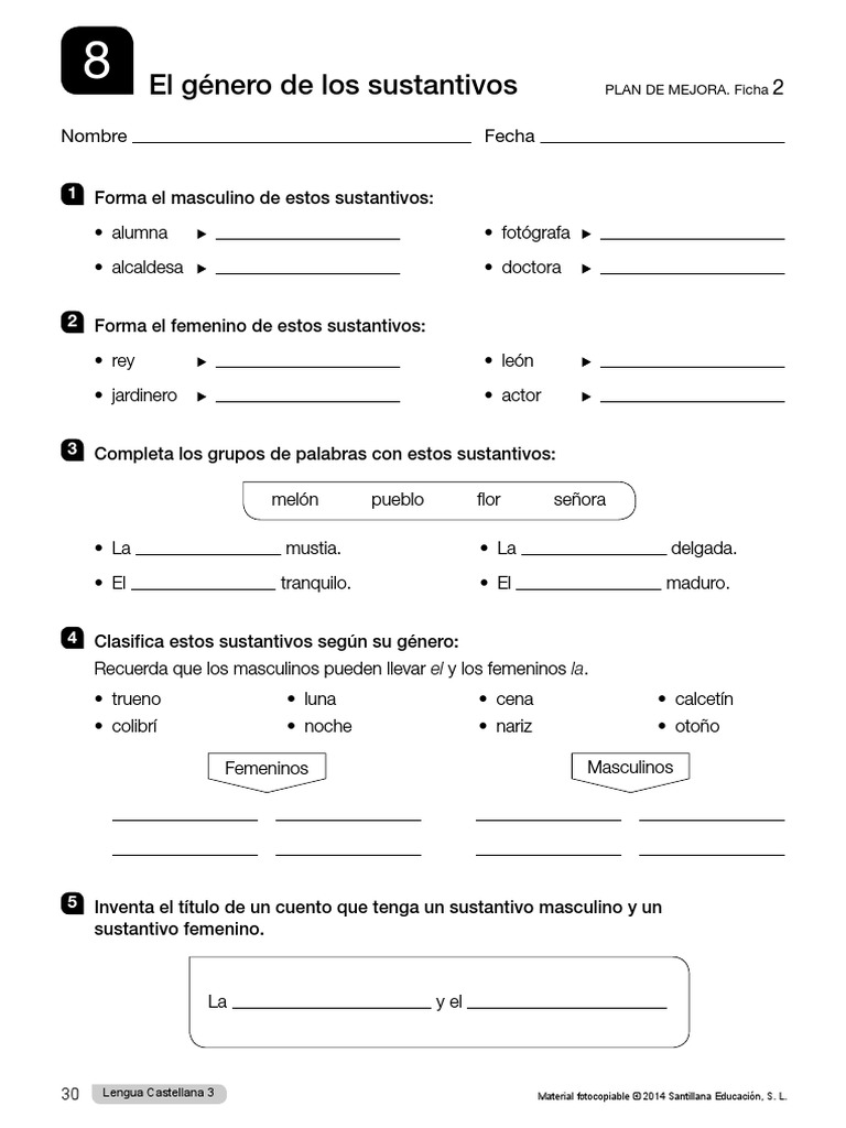 Tema 9 LC Ejercicios | PDF | Sustantivo | Lingüística