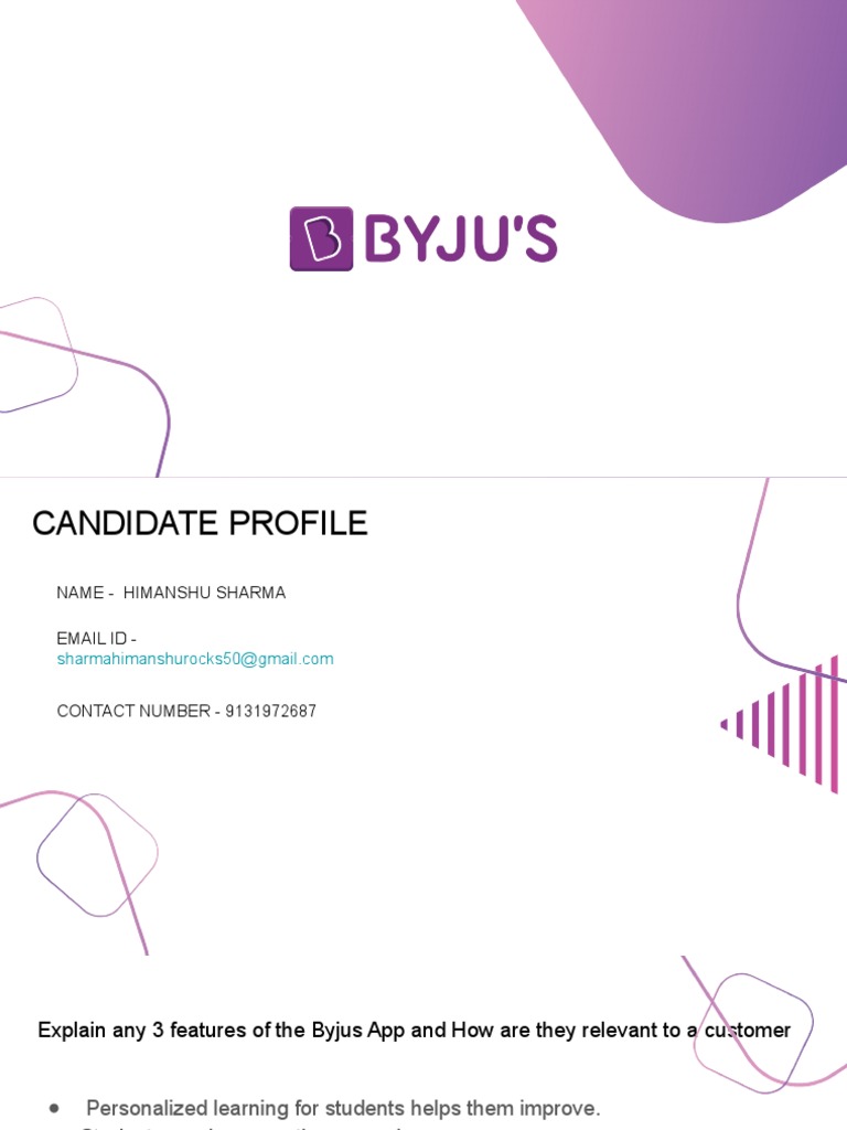 Deck For SGDP Byjus - Himanshu Sharma | PDF | Communication