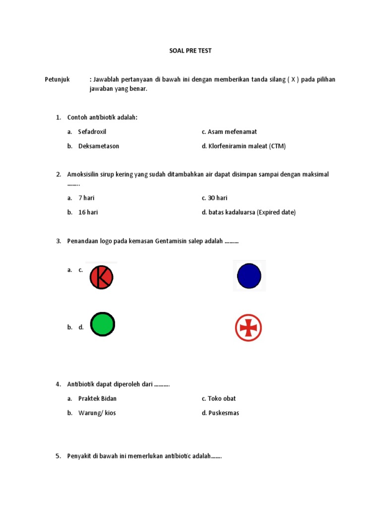 Soal Pretest Dan Posttest Antibiotik Pdf