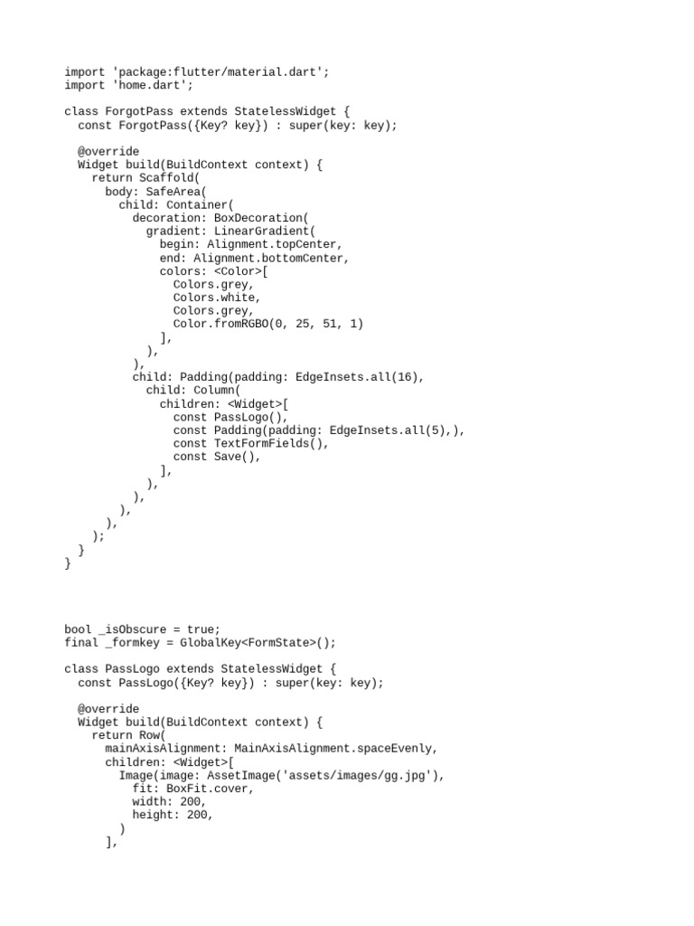 Forgot Password Code | PDF