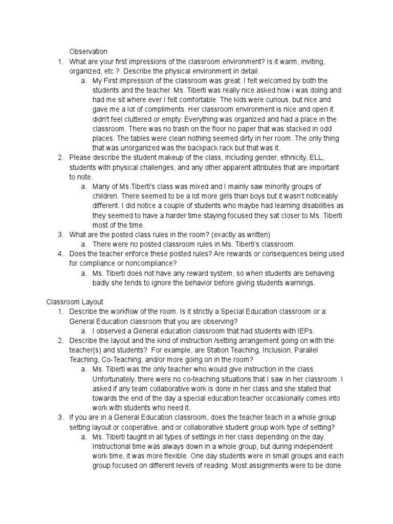 Field Observation 203 | PDF | Teaching Method | Teachers
