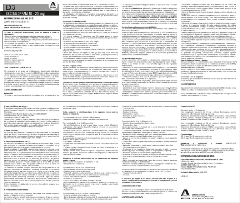 EX3 Info-Pac WEB | PDF | Depresión (estado de ánimo) | Antidepresivo