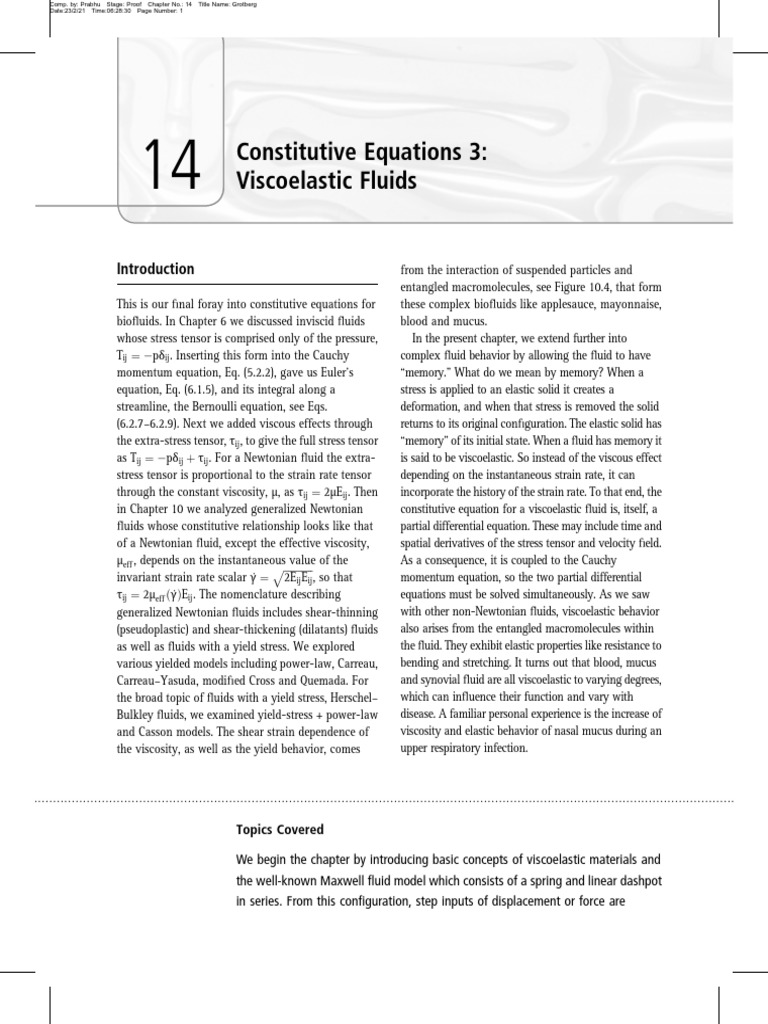 CH 14 | PDF | Viscoelasticity | Viscosity
