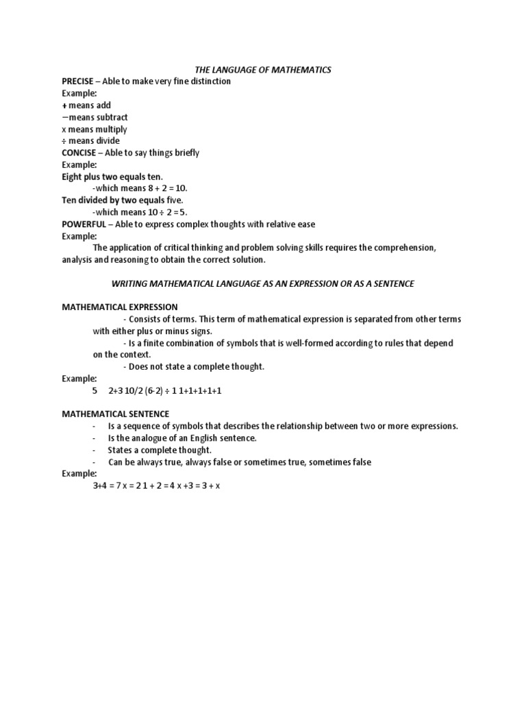 The Language of Precision: An In-Depth Exploration of Mathematical ...