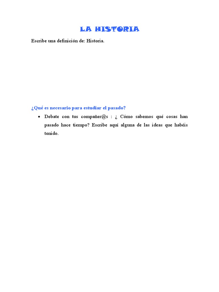 Definición y Fuentes de la Historia | PDF | Ciencias sociales | Historia