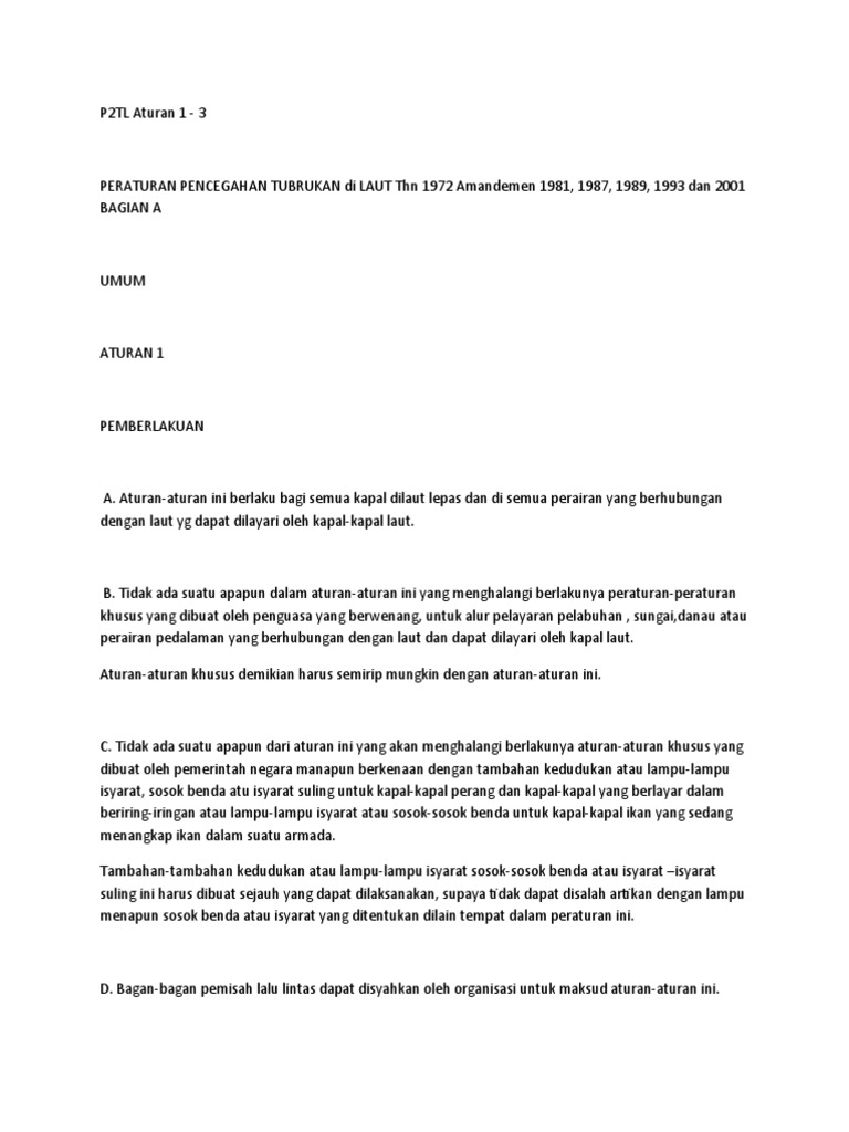 P2TL Aturan 1 | PDF