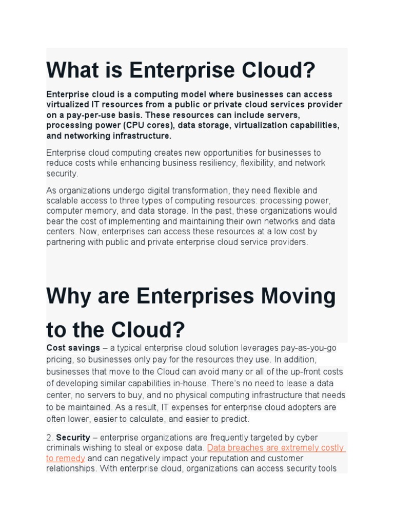 Enterprise Cloud | PDF | Cloud Computing | Amazon Web Services
