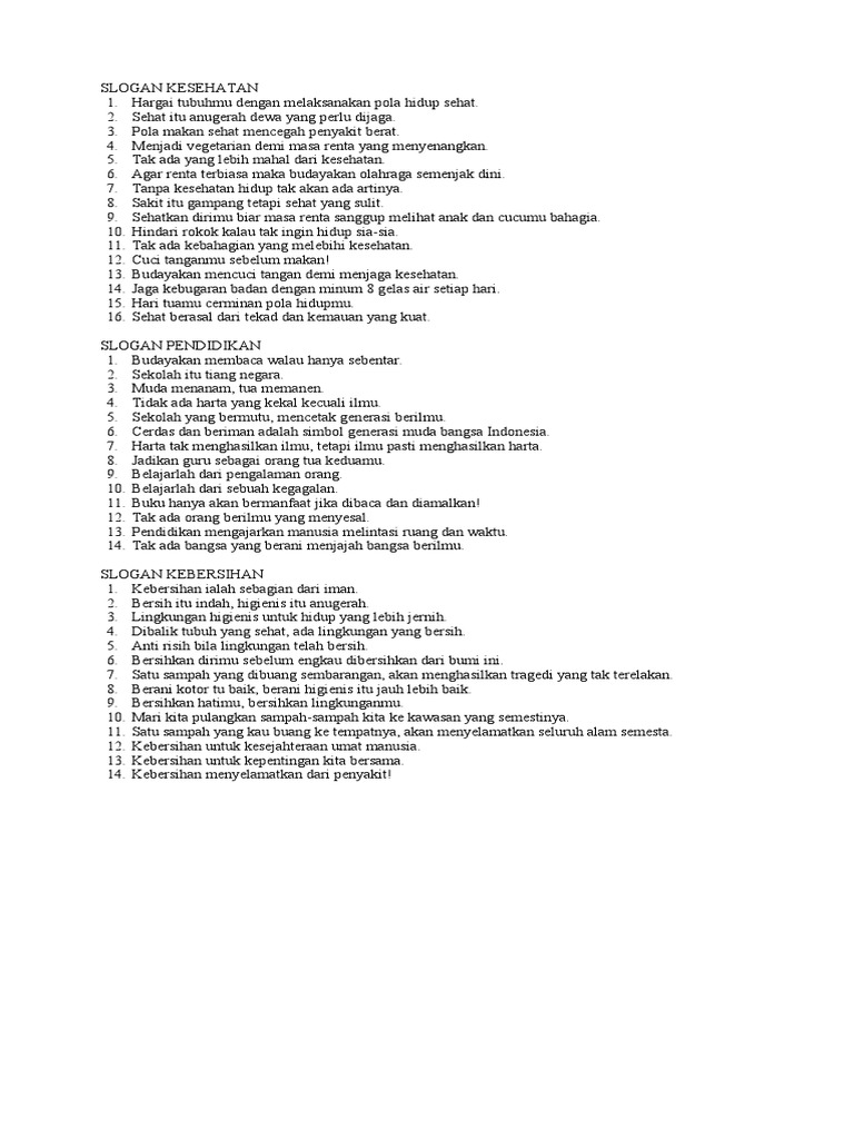 Contoh Slogan | PDF