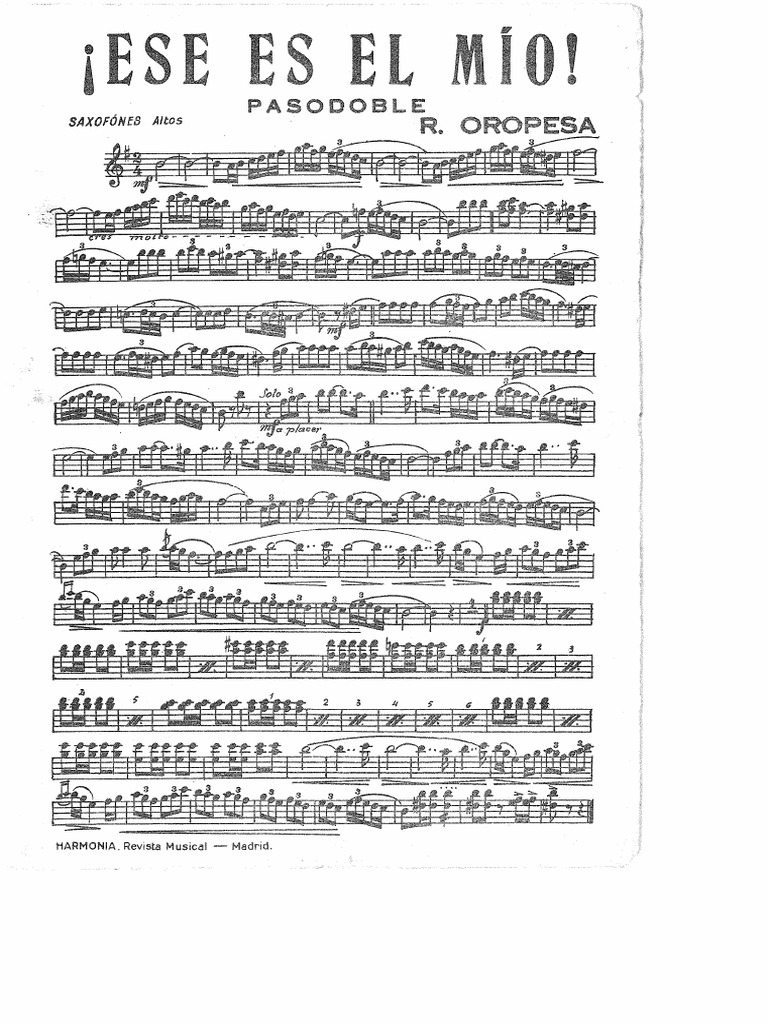 Ese Es El Mio - Sax Alto Solo | PDF