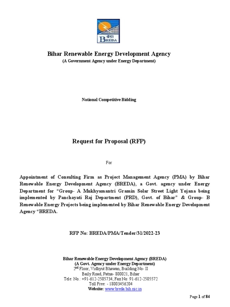 Request for Proposal for Appointment of Consulting Firm as Project Management Agency by Bihar ...