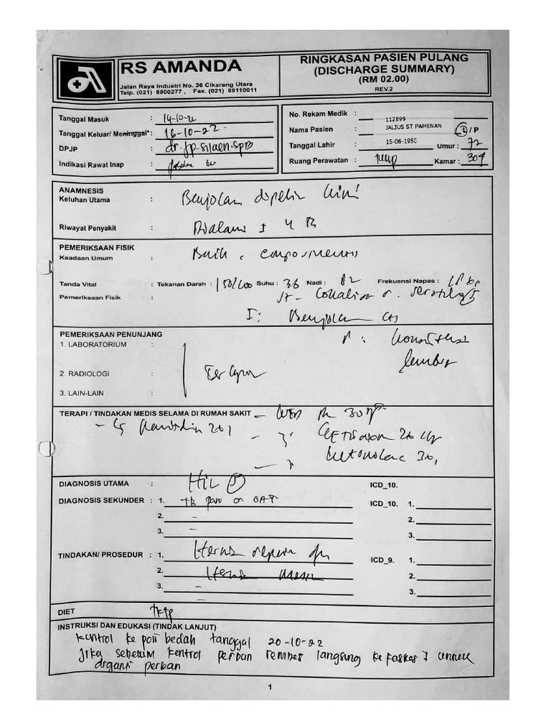Ep Akp 5 (3) (Discharge Summary & Edukasi) | PDF