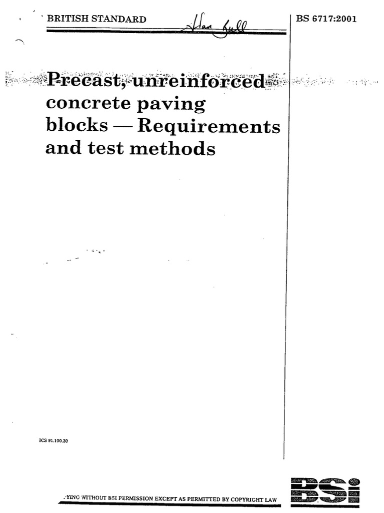 Bs 6717 2001 Requirements and Test Methods | PDF | Engineering ...