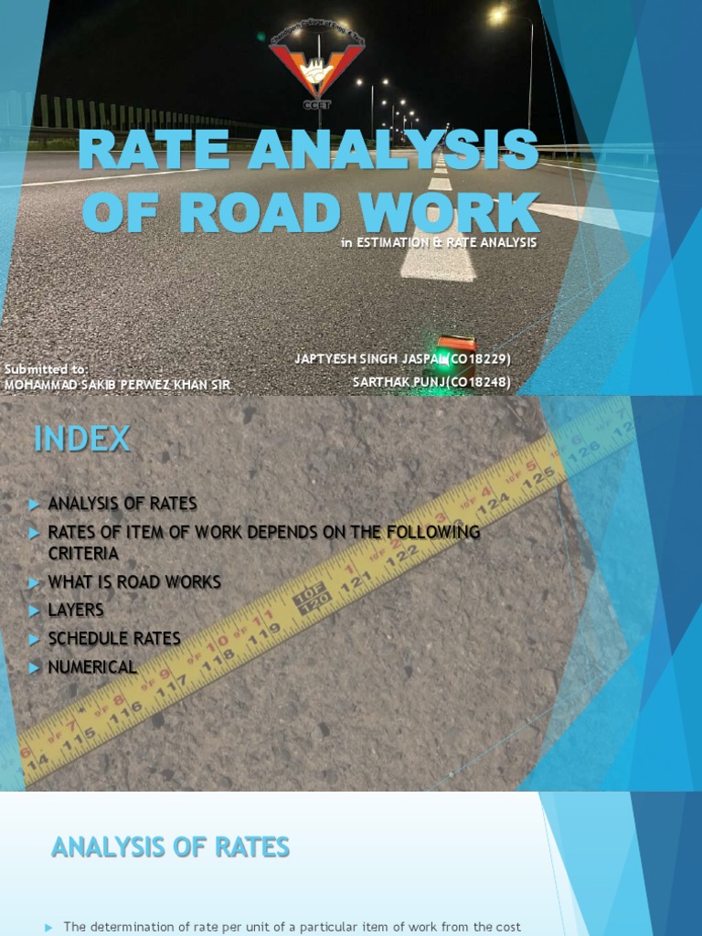 Road Work Rate Analysis Overview | PDF | Road Surface | Asphalt