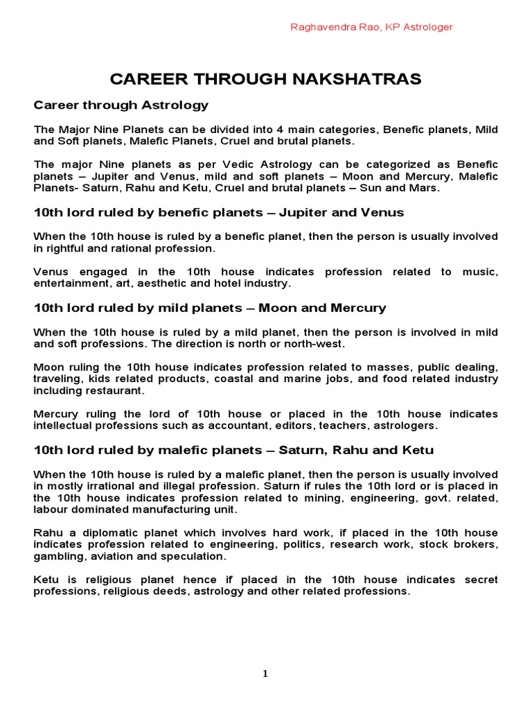 Astrology-Based Career Insights | PDF | Planets In Astrology | Horoscope