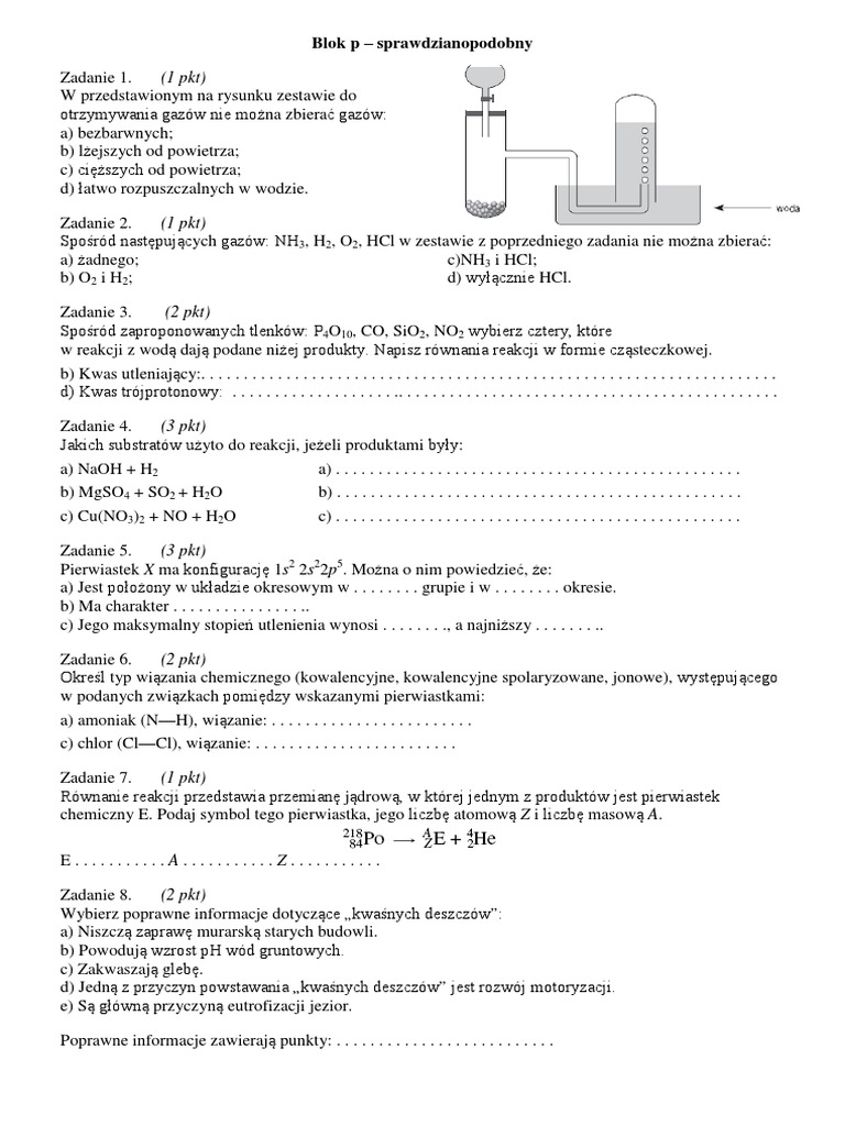 Blok P Sprawdzian | PDF