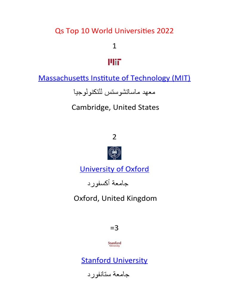 Top 10 World Universities | PDF