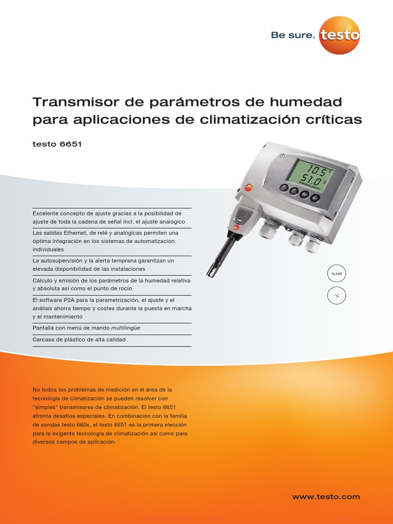Testo 6651 ES | Descargar gratis PDF | Medición | Humedad