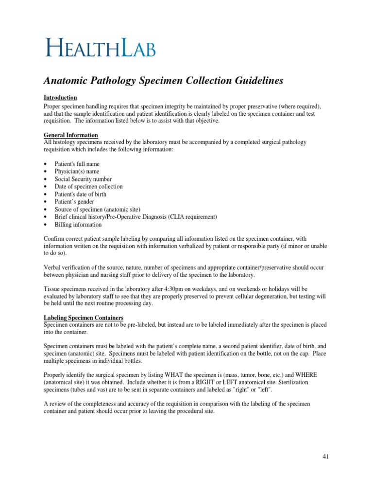 49 Anatomic Pathology Guidelines | PDF | Pathology | Histology