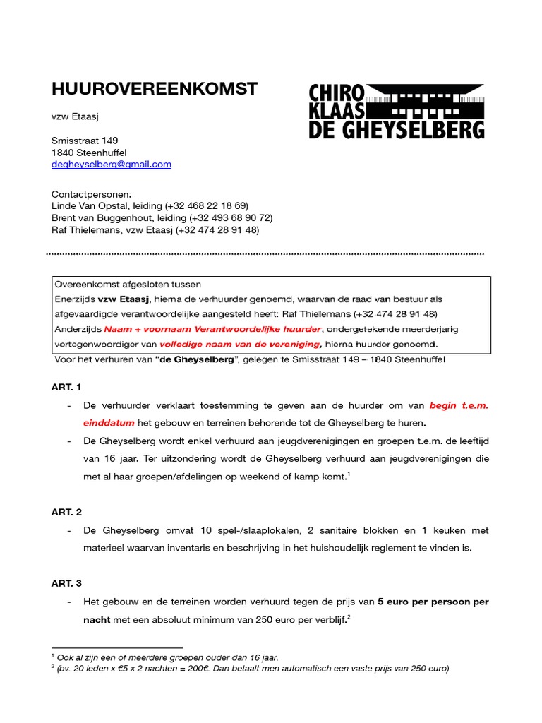 Huurovereenkomst 2022 | PDF