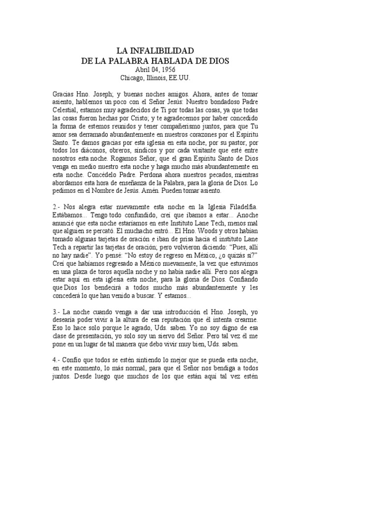 La Infalibilidad de La Palabra Hablada de Dios | PDF | Jacob | Cristo ...