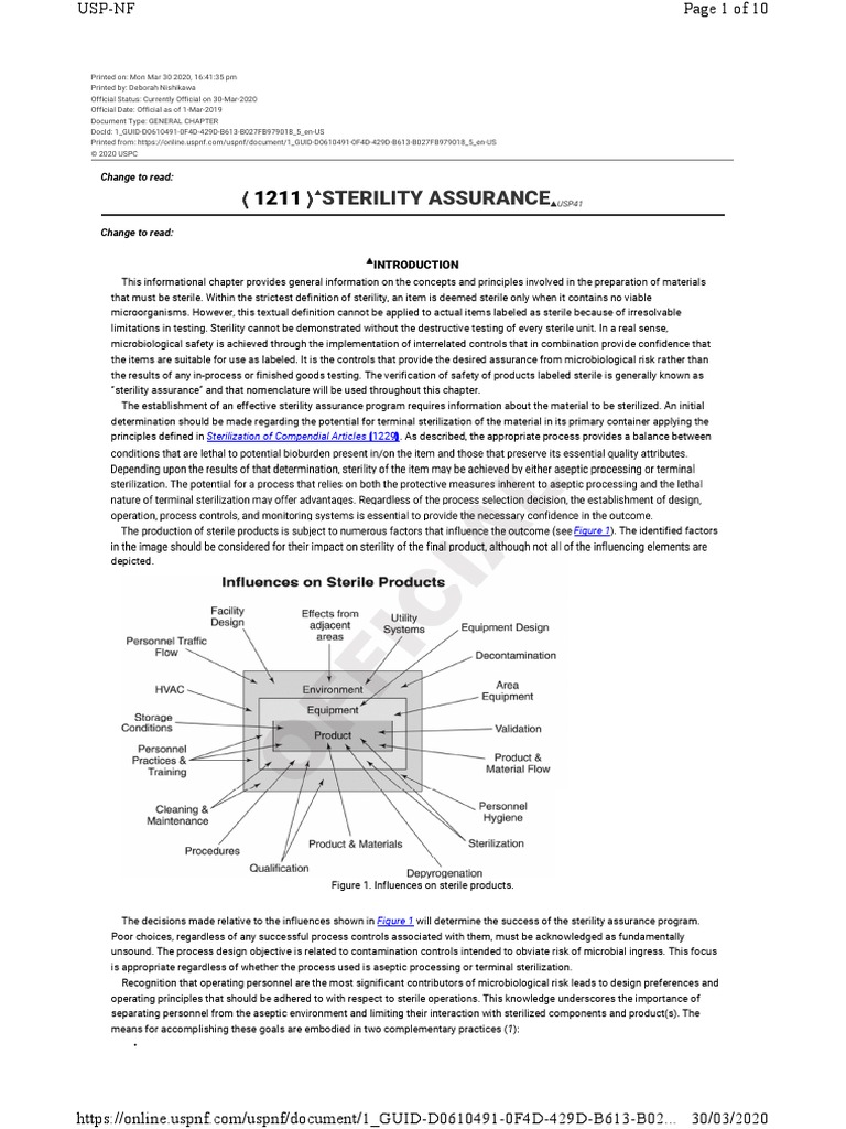 Usp NF 1211 | PDF | Sterilization (Microbiology) | Antimicrobial