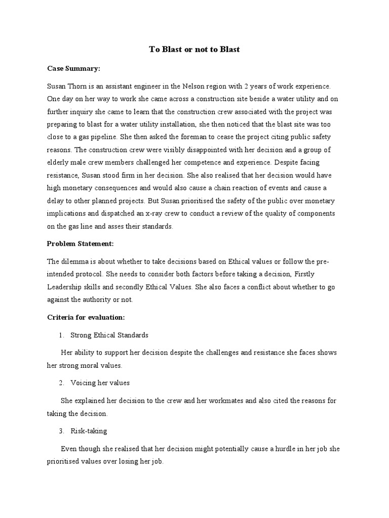 To Blast or Not To Blast | PDF