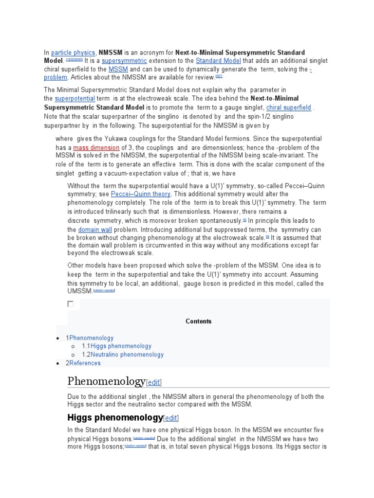Supersymmetric Standard Model | PDF | Physical Sciences | Standard Model