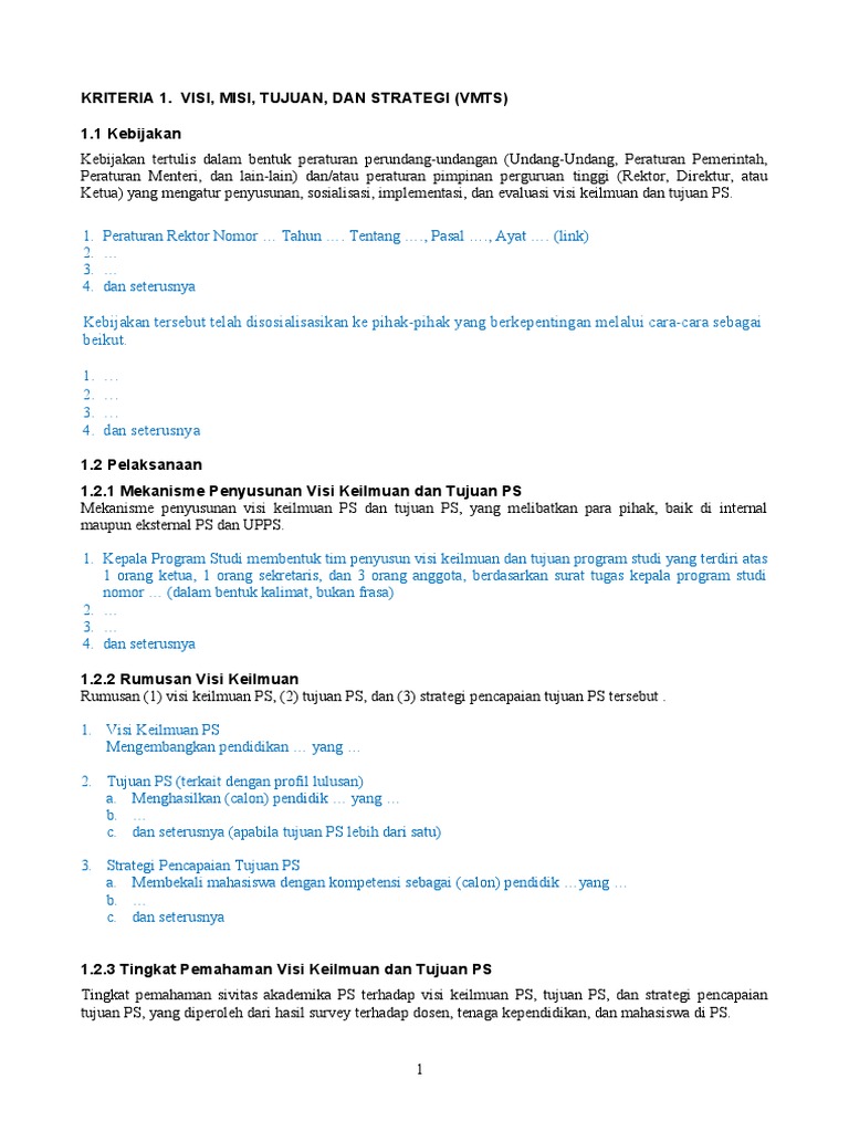 Strategi Visi dan Misi Program Studi | PDF | Sains & Matematika