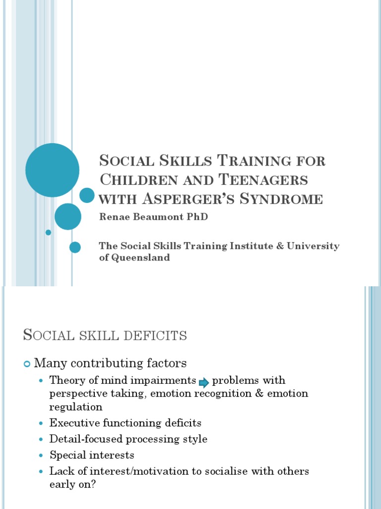 Social Skills Training for Asperger's | PDF | Adolescence | Emotions