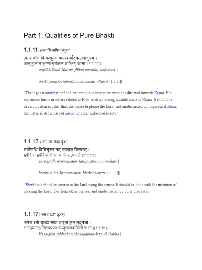 Important Verses in Bhakti Shastri | PDF | Bhakti | Religious Faiths