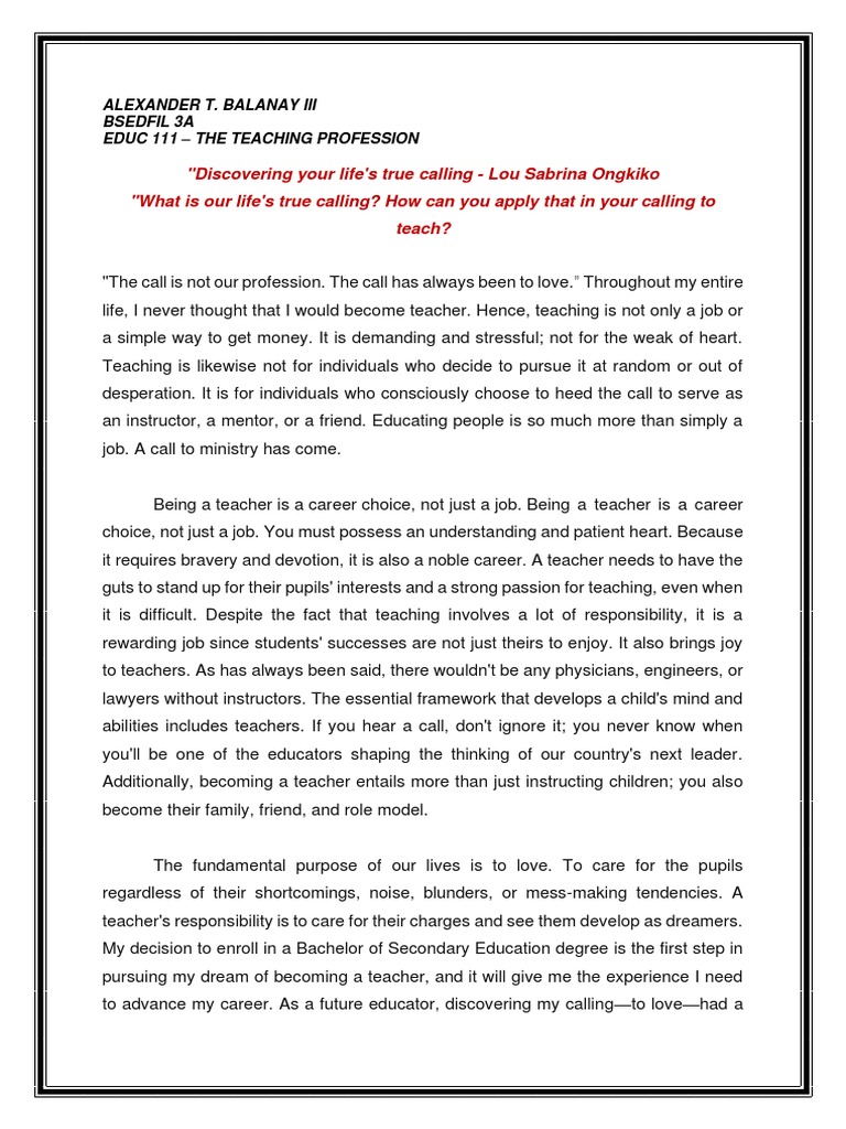 Balanay - Alexander III - Discovering Your Life's True Calling | PDF ...