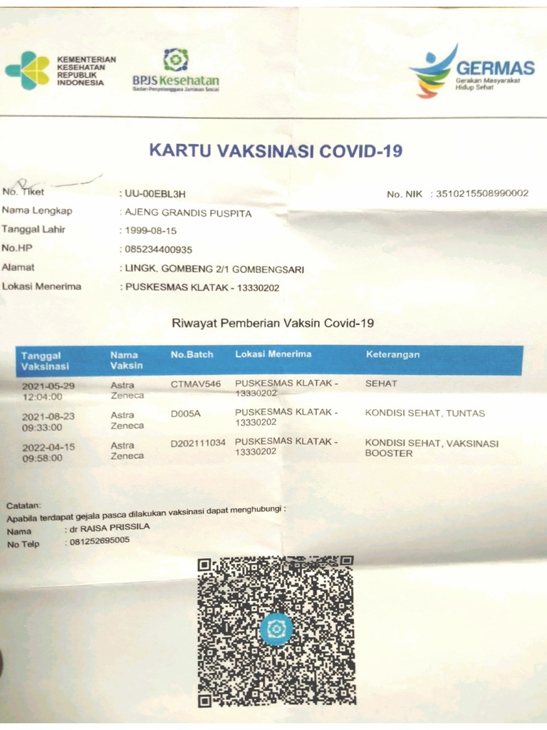 Surat Keterangan Vaksinasi | PDF