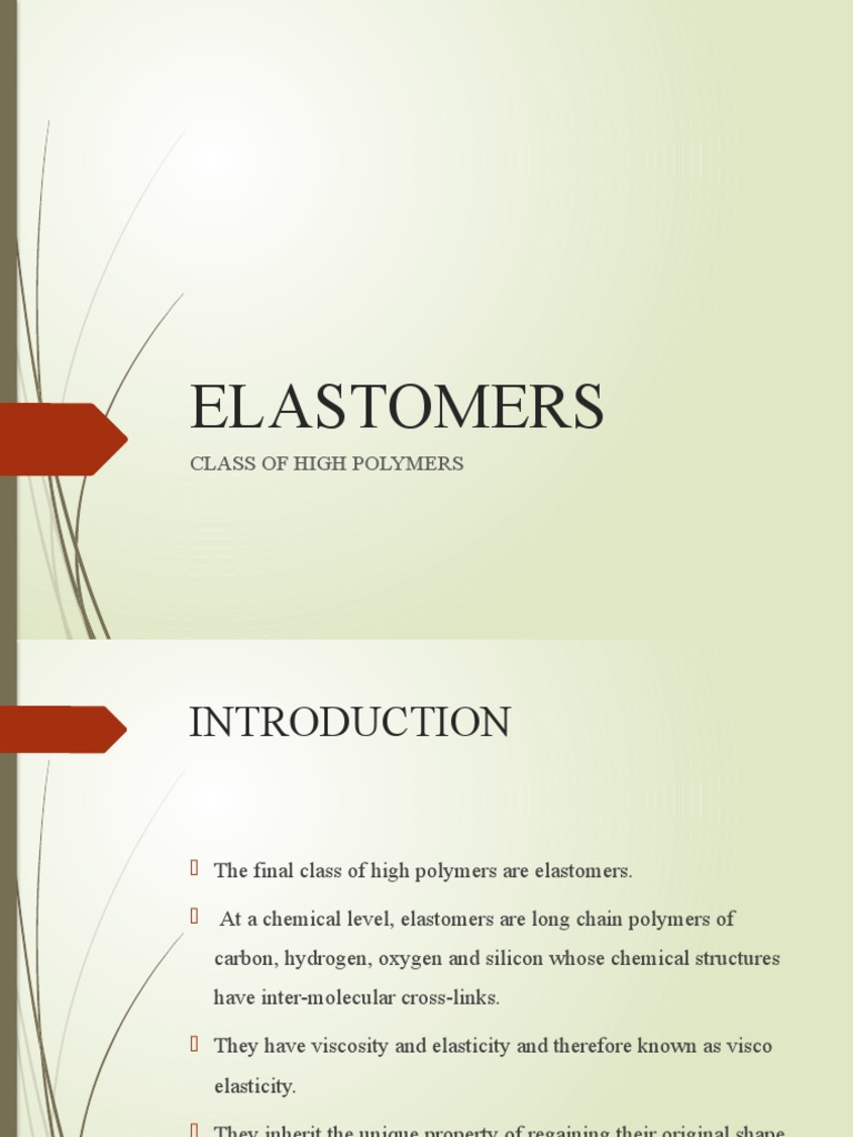 ELASTOMERS | PDF | Elastomer | Polymers