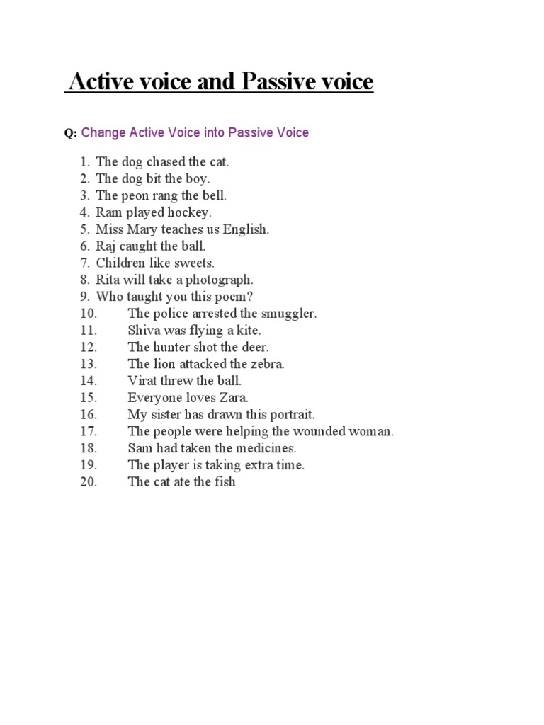 Active voice and Passive voice | PDF
