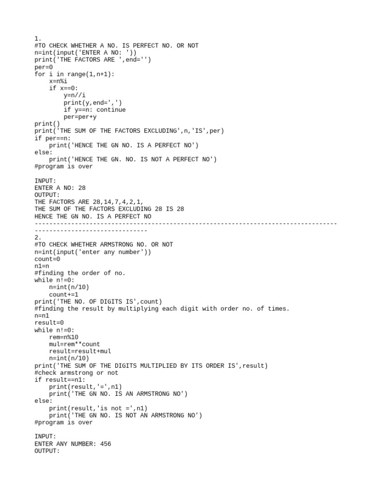 Practical Programs List Pdf Mathematics Arithmetic 7570
