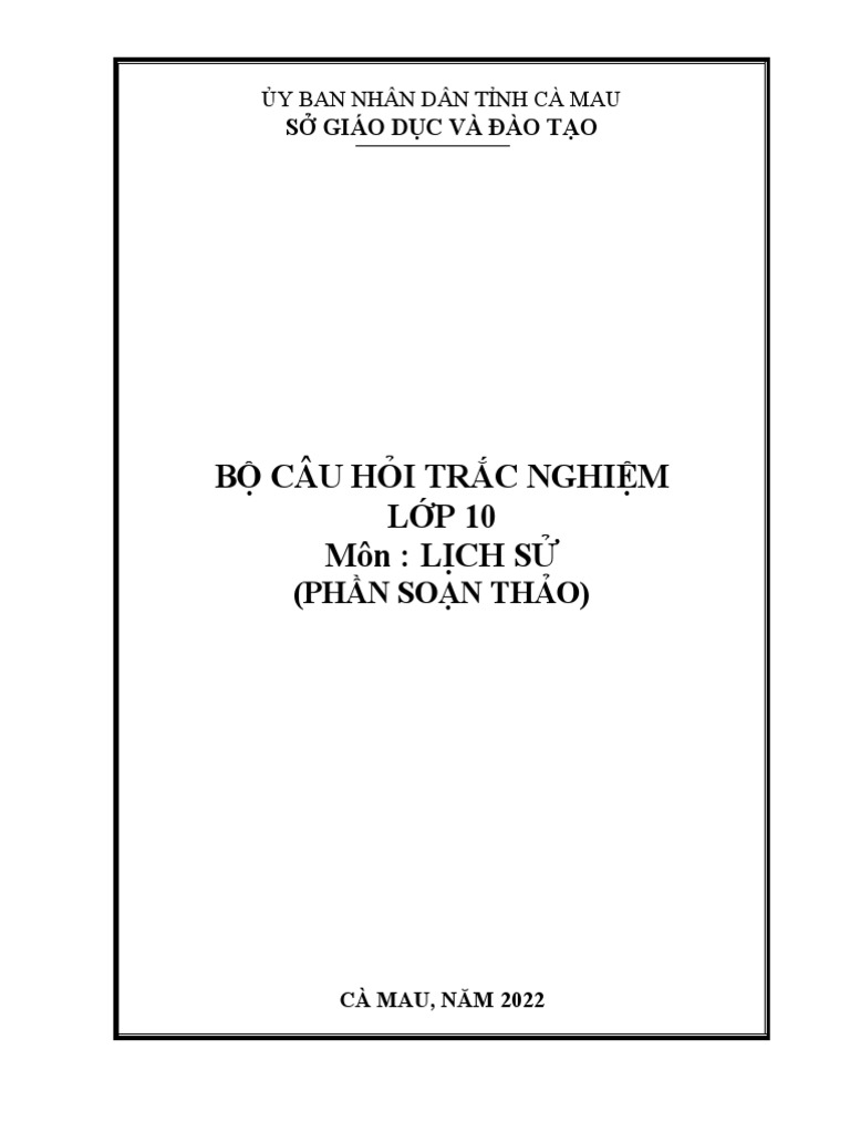 Bo Cau Hoi Trac Nghiem Lich Su 10 | PDF