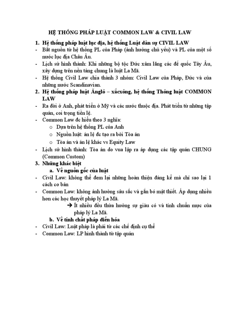 HỆ THỐNG PHÁP LUẬT COMMON LAW | PDF