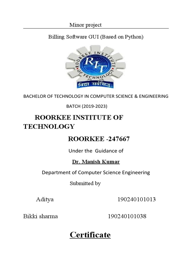 Python Billing Software GUI Project | PDF | Python (Programming Language) | Graphical User ...