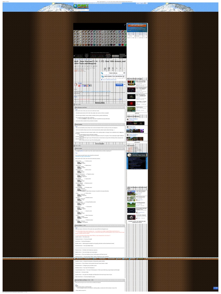 MCR - Gear Overhaul (1.14 - 1.17) - Over 100+ Armors, and 300+ Tools ...