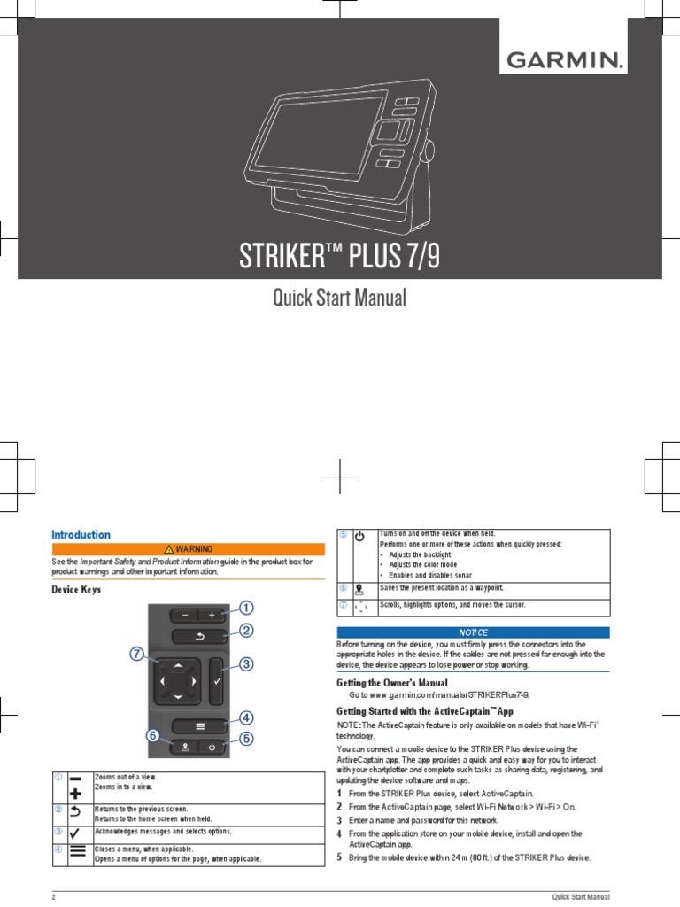 Garmin Striker Plus 9sv IPH - 03294 | PDF | Sonar | Mobile App