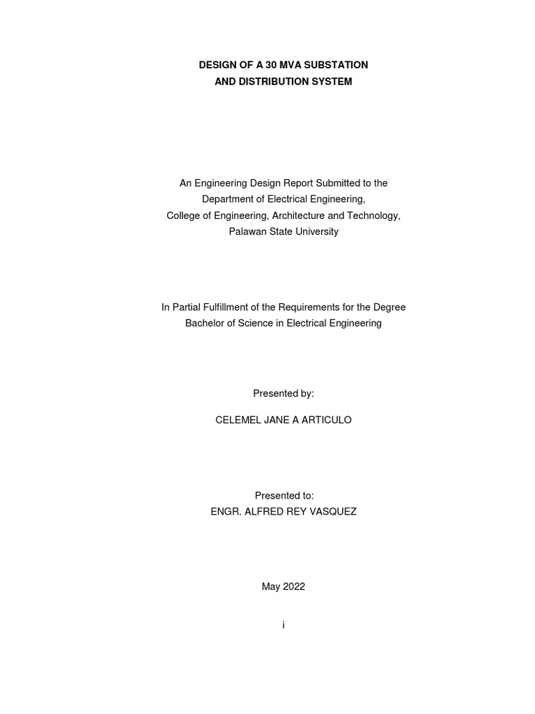 Articulo BSEE 3A Final Design | PDF | Electrical Substation | Electric ...