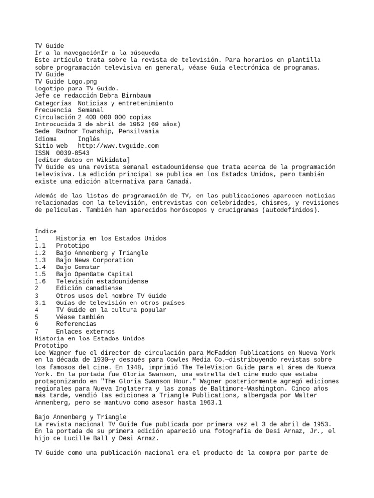 TV Guide | PDF | Televisión | Radiodifusión
