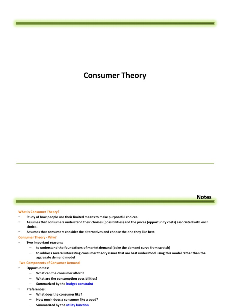 Consumer Theory: Understanding Demand | PDF | Demand | Scientific Theories