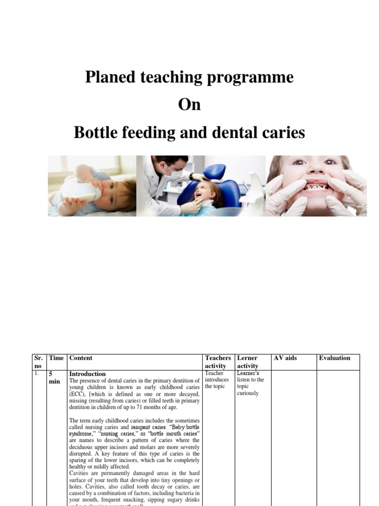 Planed Teaching Programme On Bottle Feeding and Dental Caries | PDF ...