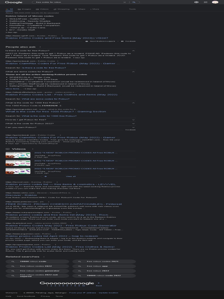 Free Codes For Robux - Google Search | PDF | Computing | Software