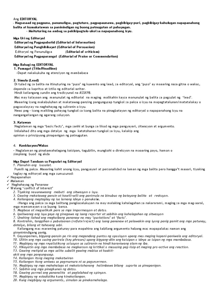 Editoryal Sample | PDF
