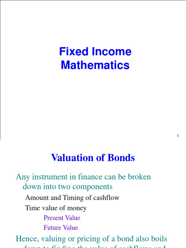 Basic Fixed Income Mathematics | PDF | Bond Duration | Bonds (Finance)