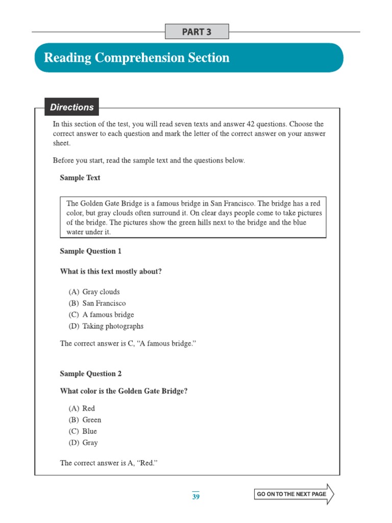 Toefl Junior - Reading Test 1.1 | PDF