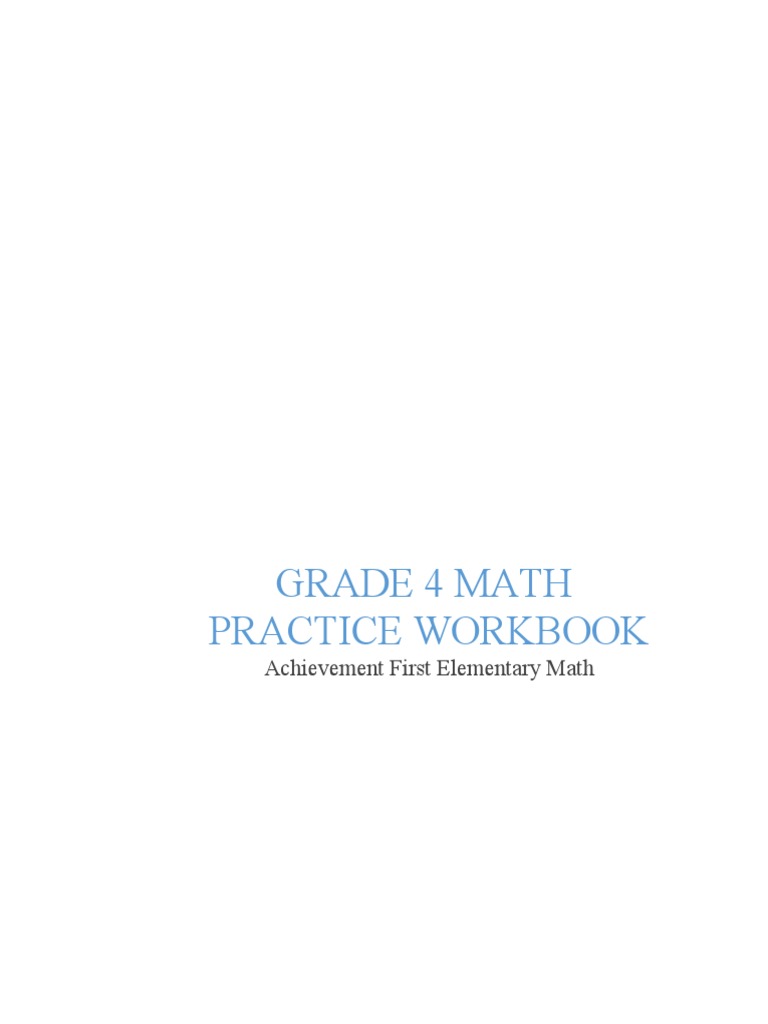Practice Workbook Grade 4 v2 | PDF | Numbers | Mathematics