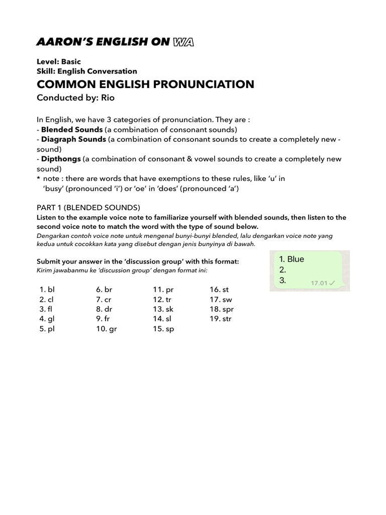 Common English Pronunciation (Part 1) | PDF | English Language ...